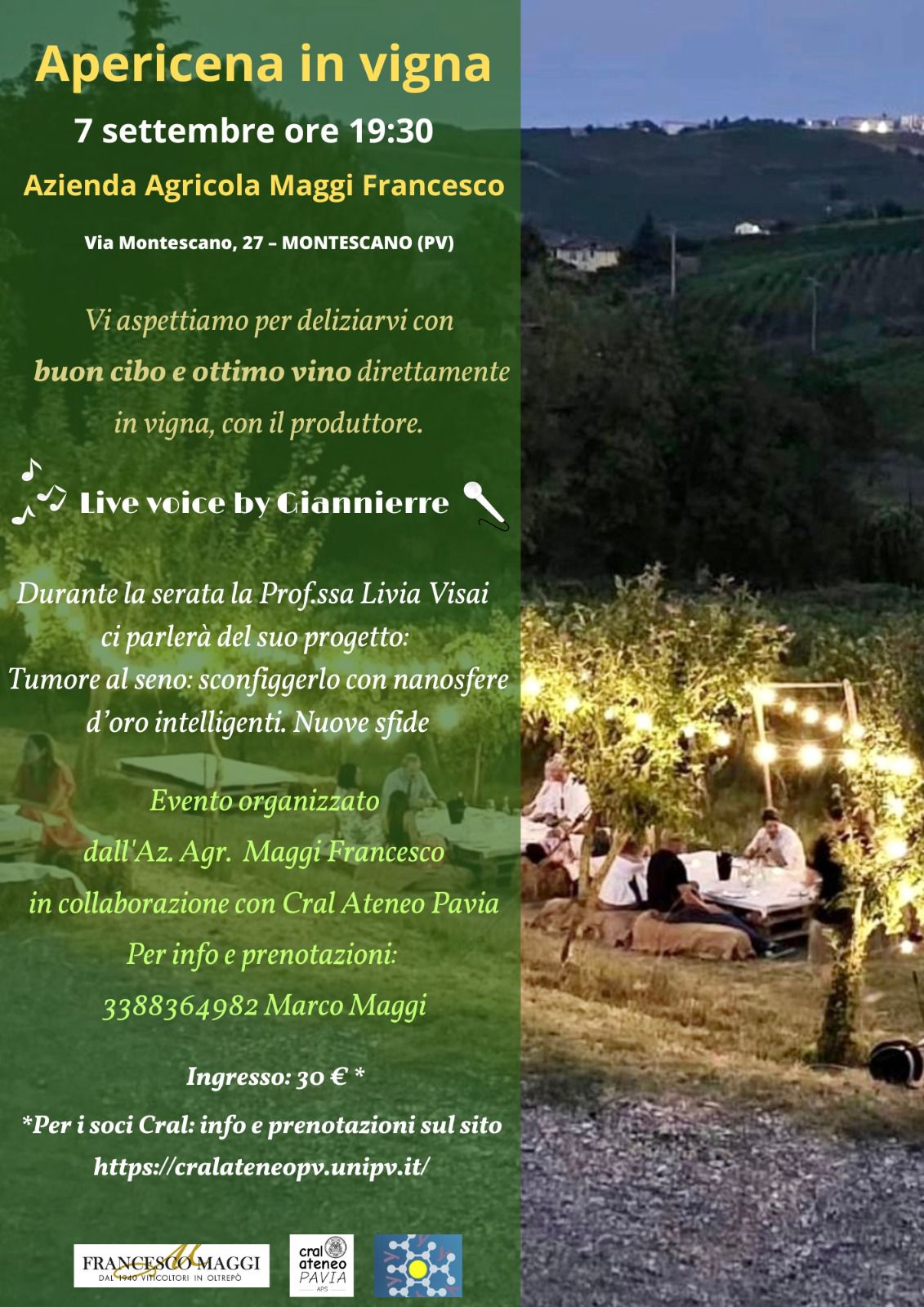 Apericena in vigna – CRAL Ateneo Pavia APS